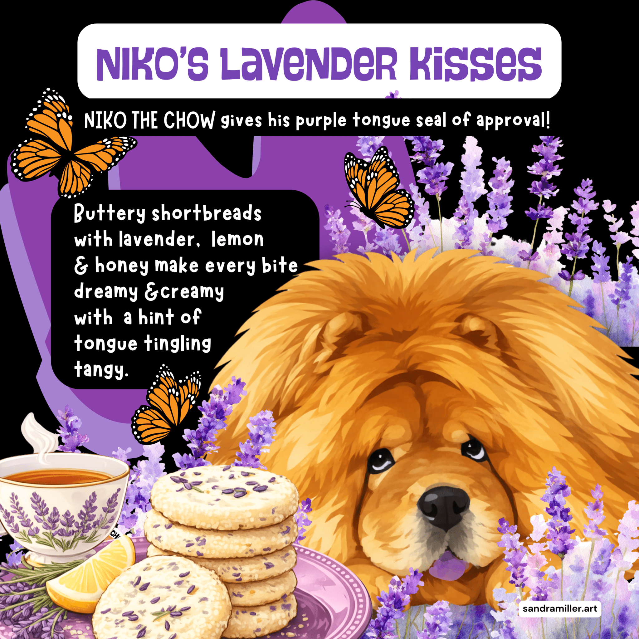 NIKO’S LAVENDER KISSES-shortbreads - THE ARTFUL WORLD OF SANDRA MILLER